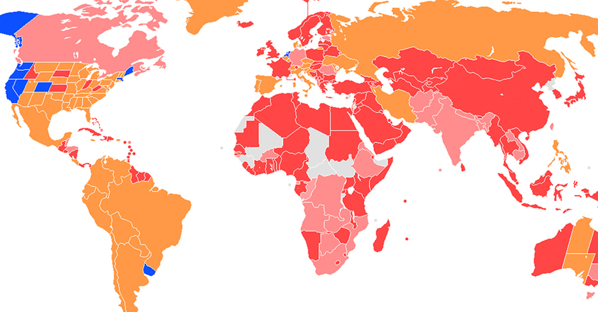 Cannabis Laws Around The World Mapped Jane Street